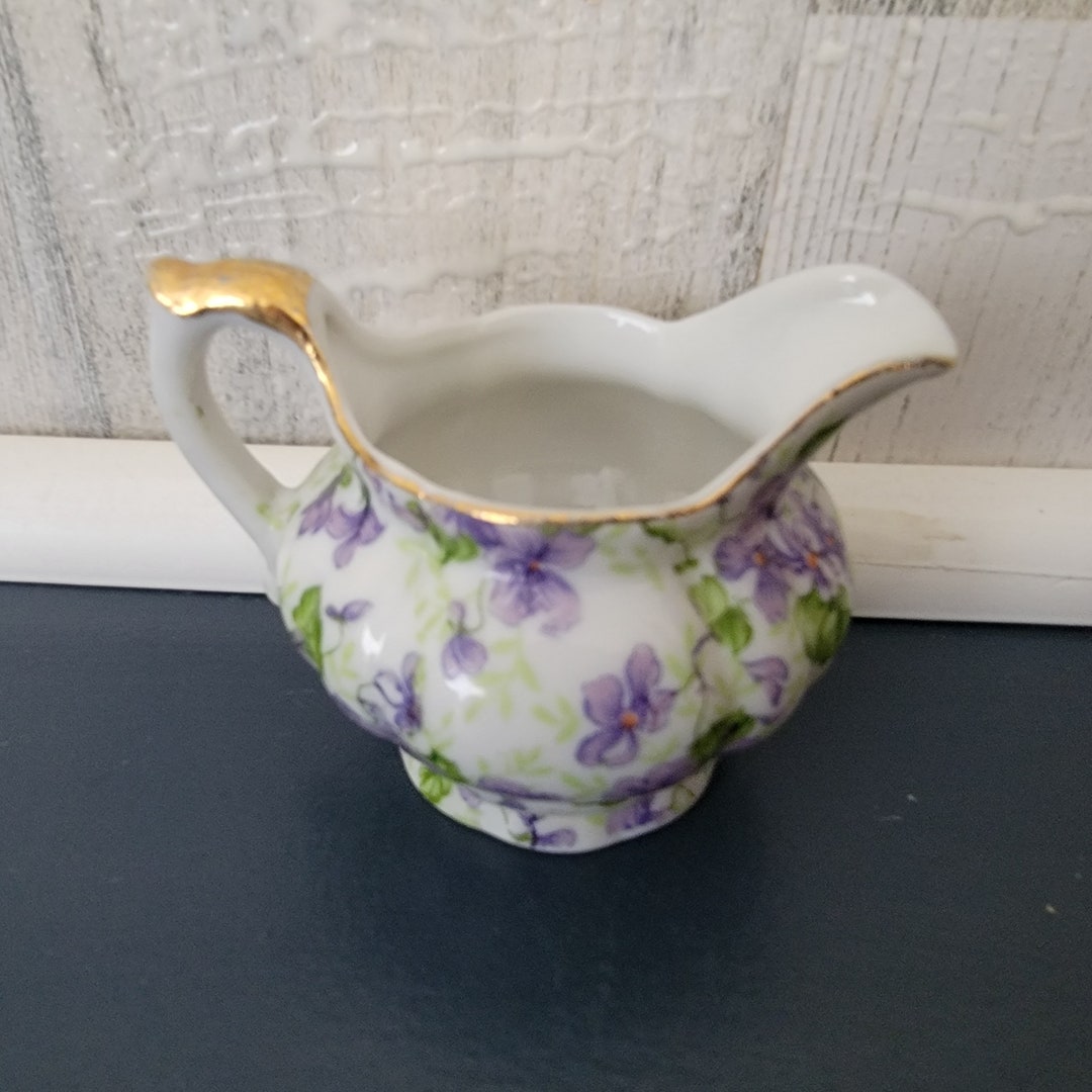 1950's Lefton China Violet Chintz Creamer - Etsy
