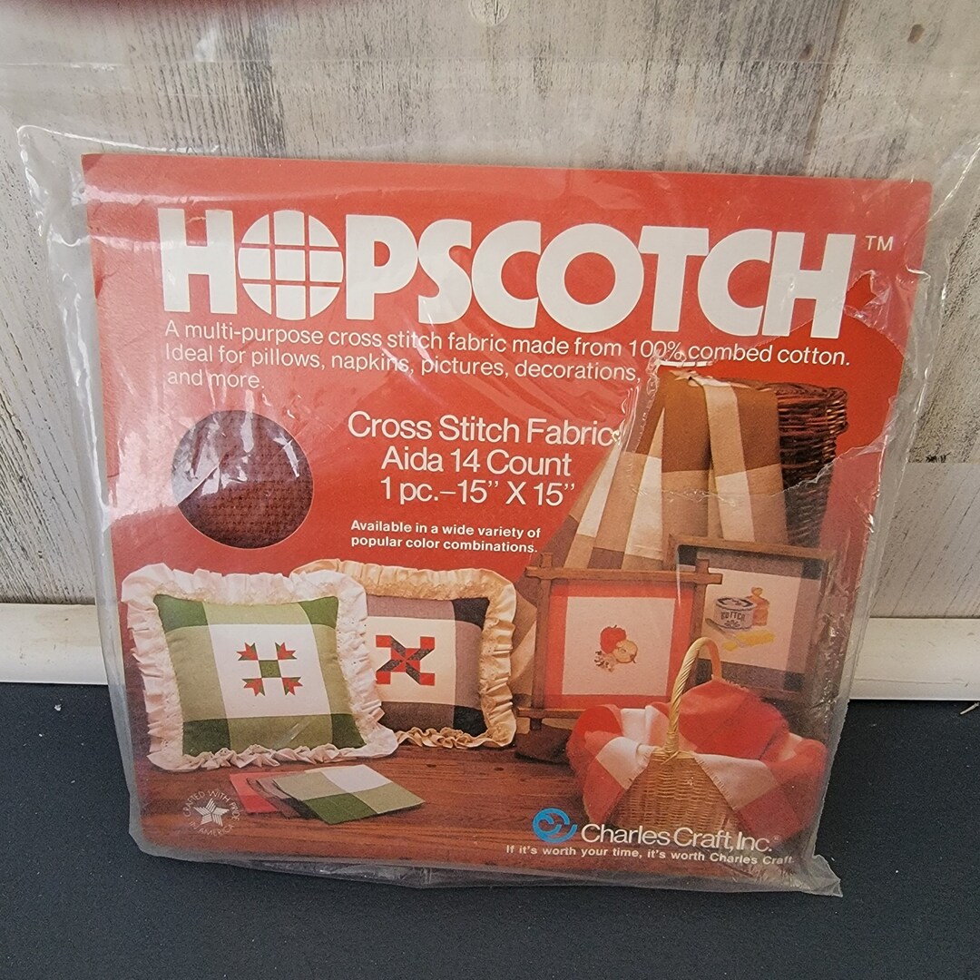 Patterned Hopscotch Cross Stitch Fabric by Charles Craft - Etsy