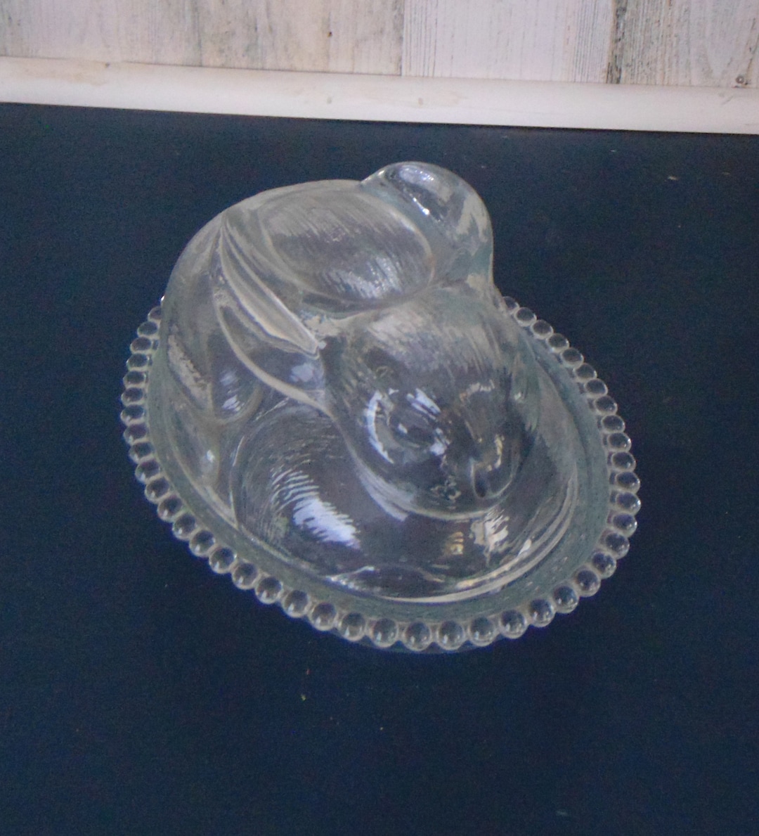 Indiana Glass Bunny on a Nest Candy Dish - Etsy