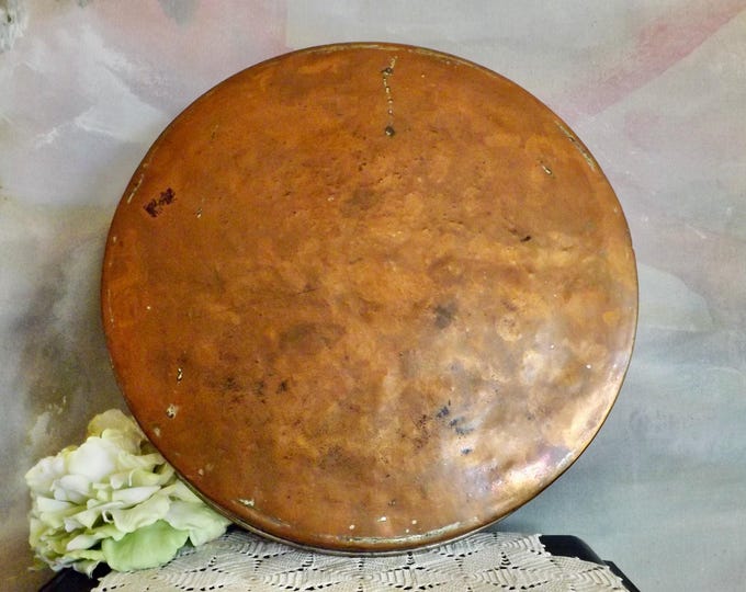 Large Round Solid Copper Tin Lined Old World Copper by Imax Cake Bread ...