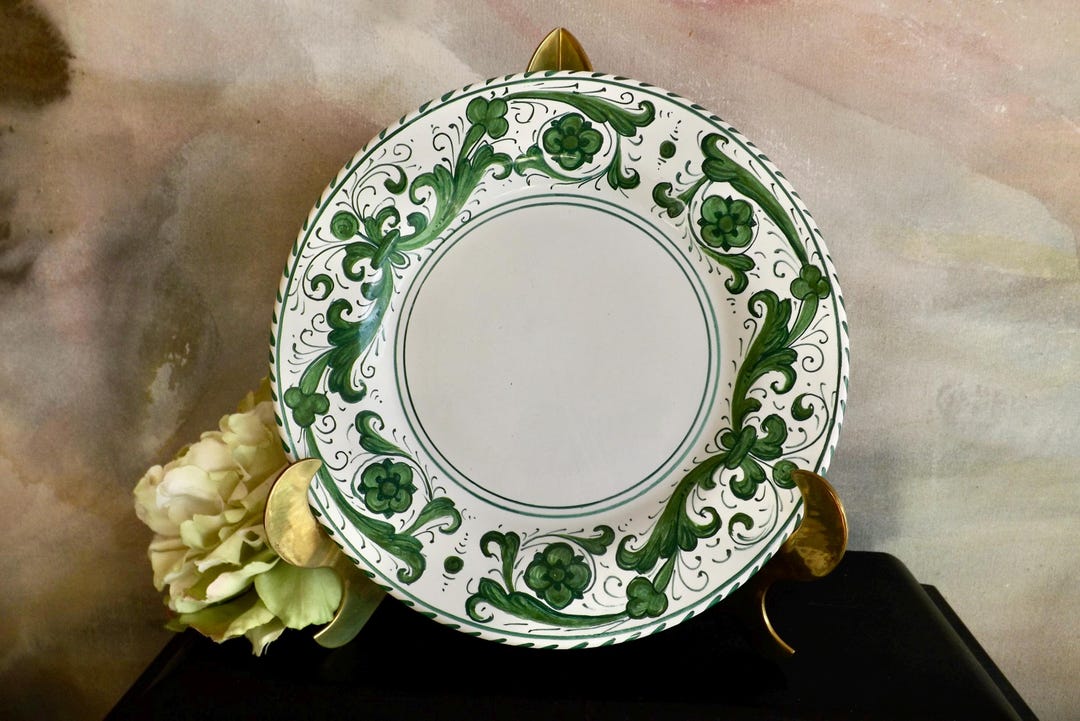 AUGUSTA DERUTA Chop Plate 13" Verde Green Traditional Majolica Design ...