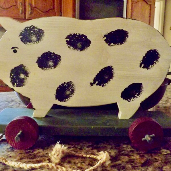 Pig Pull Toy - Etsy