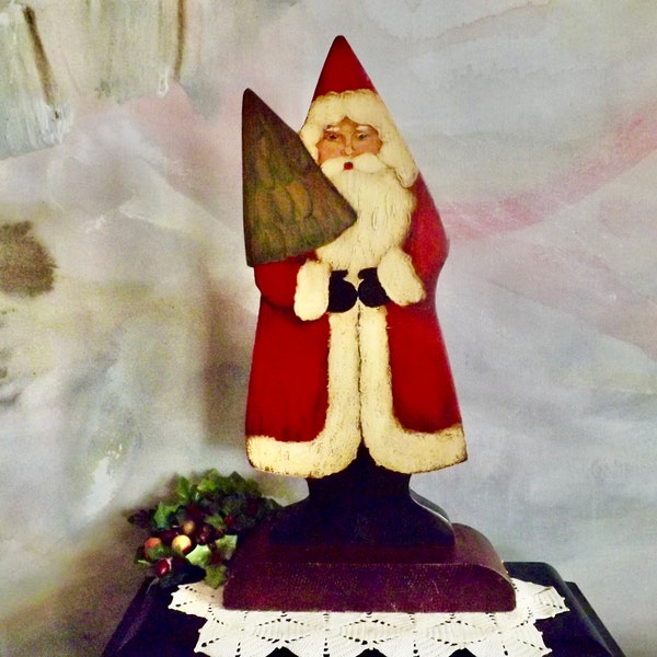 Folk Art Santa - Etsy