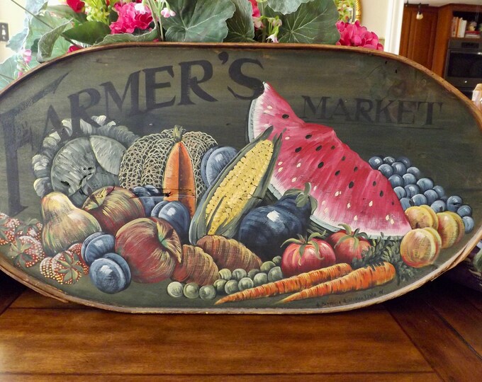 Vintage Primitive Hand Painted Farmers Market Sign by Patricia Pat A ...