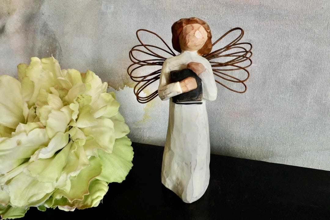 Angel With Wire Wings Holding A Book Called Angel of Learning 5" From ...