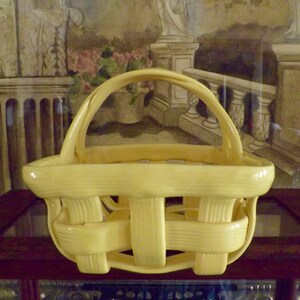 Yellow Ceramic Braided Bread Basket With Handle 9"_french Cottage ...