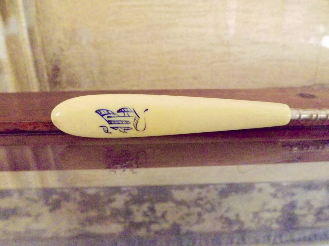 Vintage Boot/shoe Hook With Celluloid Handle Monogramed With Initial B ...