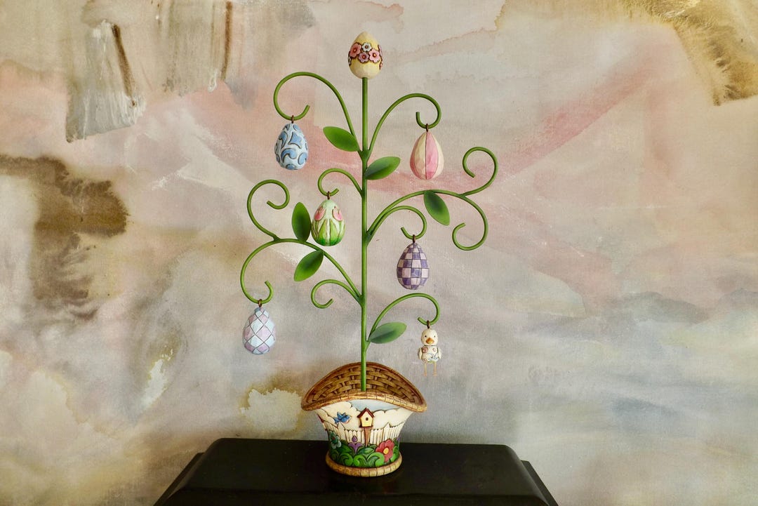 JIM SHORE Spring Tree Easter Decor Heartwood Creek Collection With 6 ...