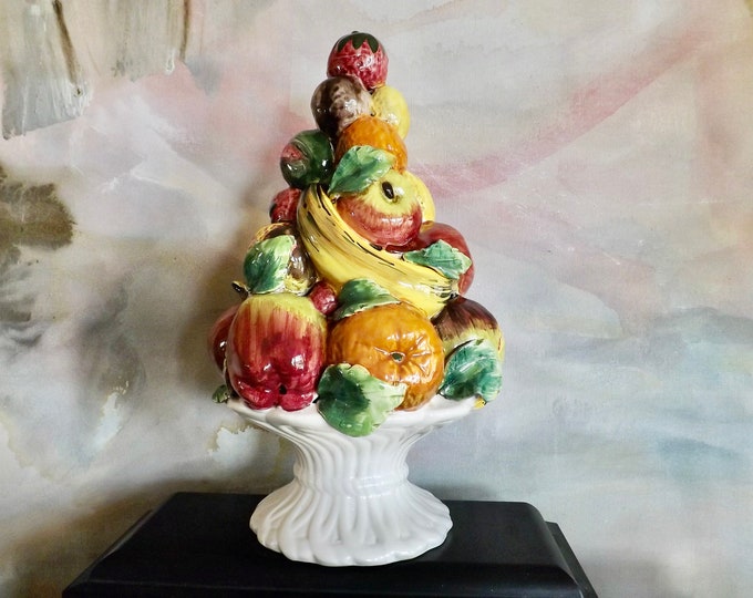 Italian Majolica Fruit and Vegetable Topiary Statement Piece 15 ...