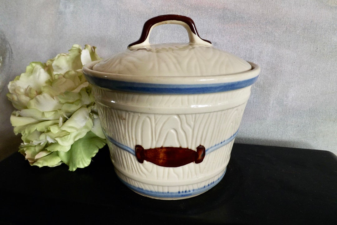 Shawnee Pottery Barrel Shaped Crock Grease Bucket With Lid_country ...