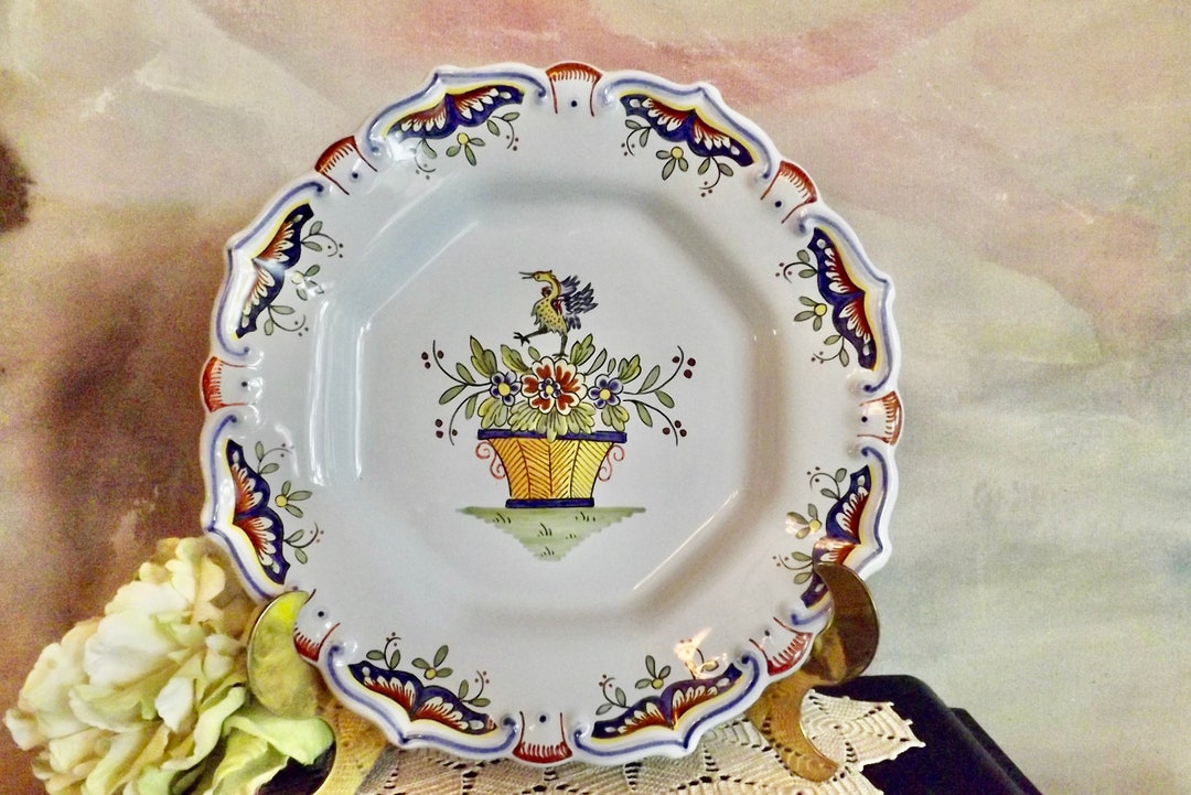 Moustiers Fait Main Plate French Ceramics Hand Painted Provence Decor ...