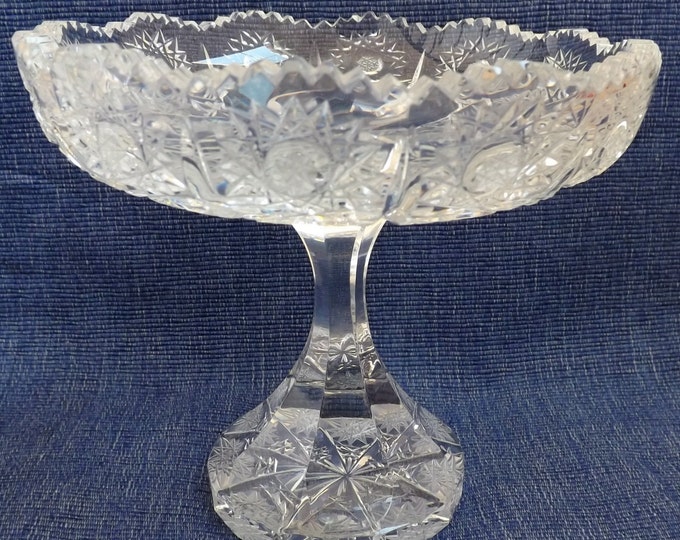 American Brilliant Cut Crystal Compote Dish_1905_hobstars_crosshatching ...