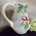 Vintage Hand Painted Pitcher Colorful Fruit Cherries Grapes Peach Made ...