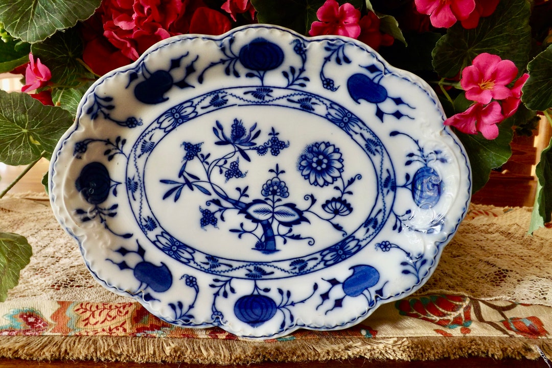 Flow Blue Johnson Brothers Holland Pattern Oval Platter Dish 12.5" - Etsy