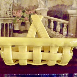 Yellow Ceramic Braided Bread Basket With Handle 9"_french Cottage ...