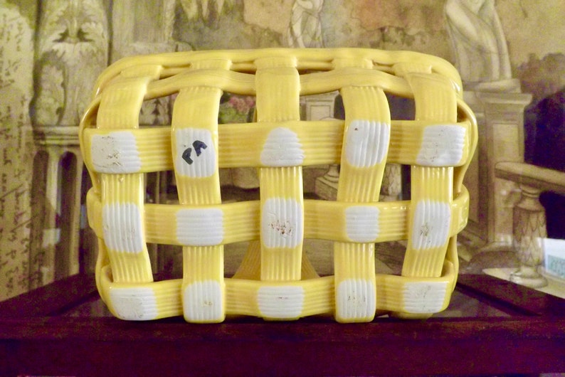 Yellow Ceramic Braided Bread Basket With Handle 9_french - Etsy