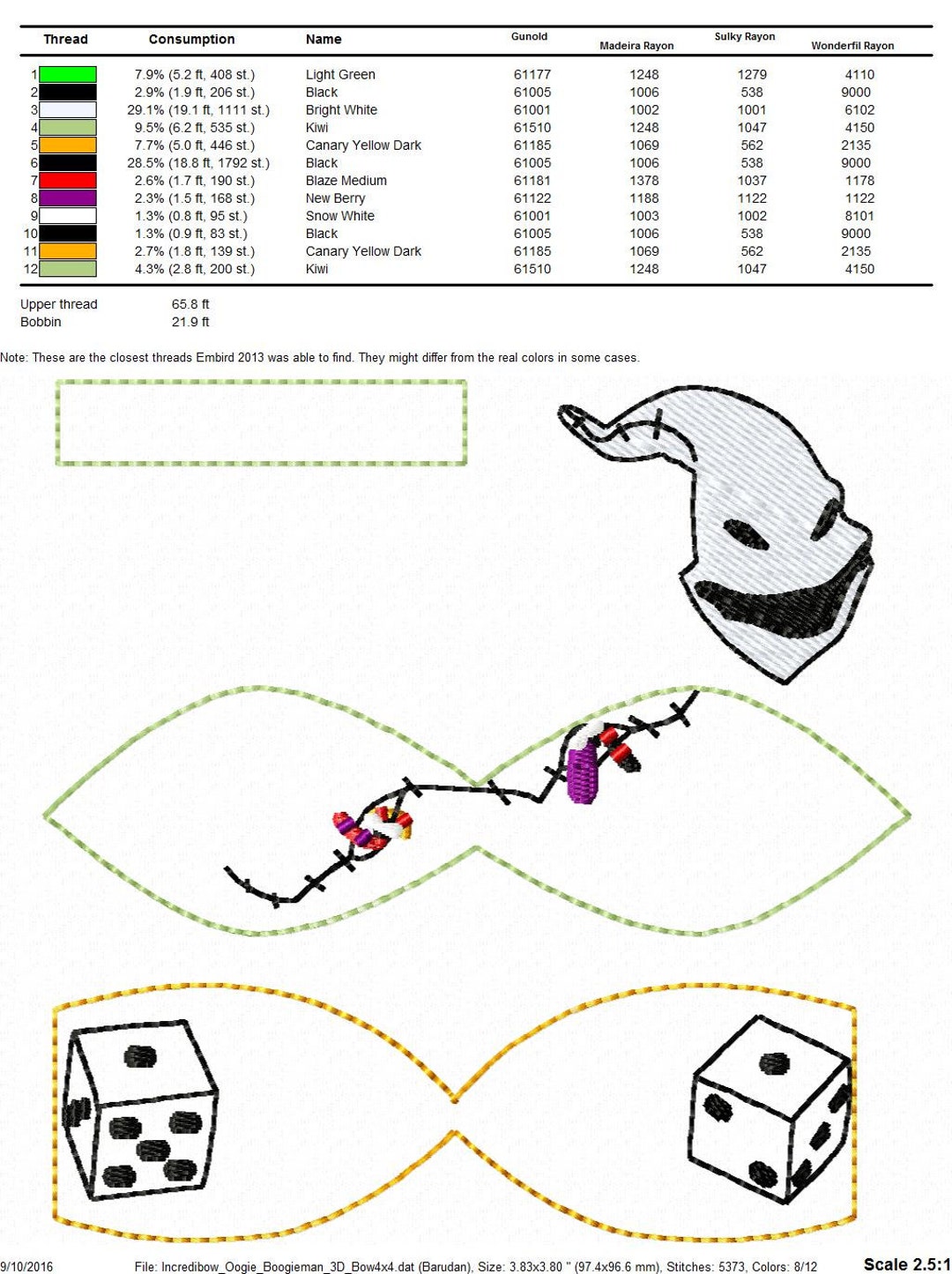 DIGITAL FILE Scary Boogieman Inspired 3D Felt Bow 4x4 5x7 6x10 Clippie ...