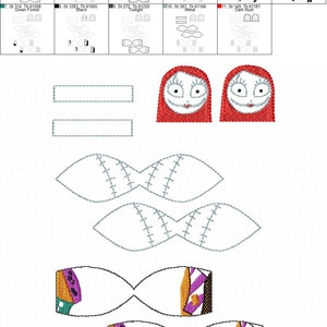 DIGITAL FILE Rag Doll Nightmare Inspired 3D Felt Bow Felt Clippie in ...