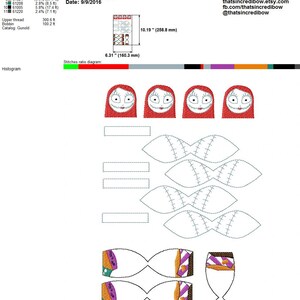 DIGITAL FILE Rag Doll Nightmare Inspired 3D Felt Bow Felt Clippie in ...