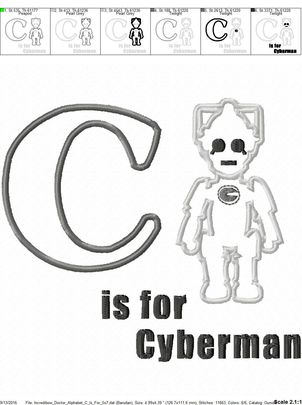 DIGITAL FILE D-octor Who Alphabet C is for Cyber Robot Upgraded ...