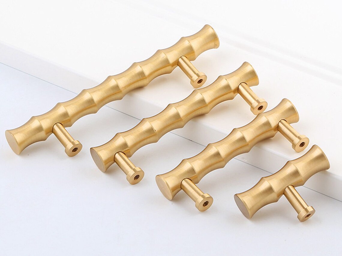 Brass Drawer Pull Bamboo Cabinet Handles Dresser Knob Drawer - Etsy