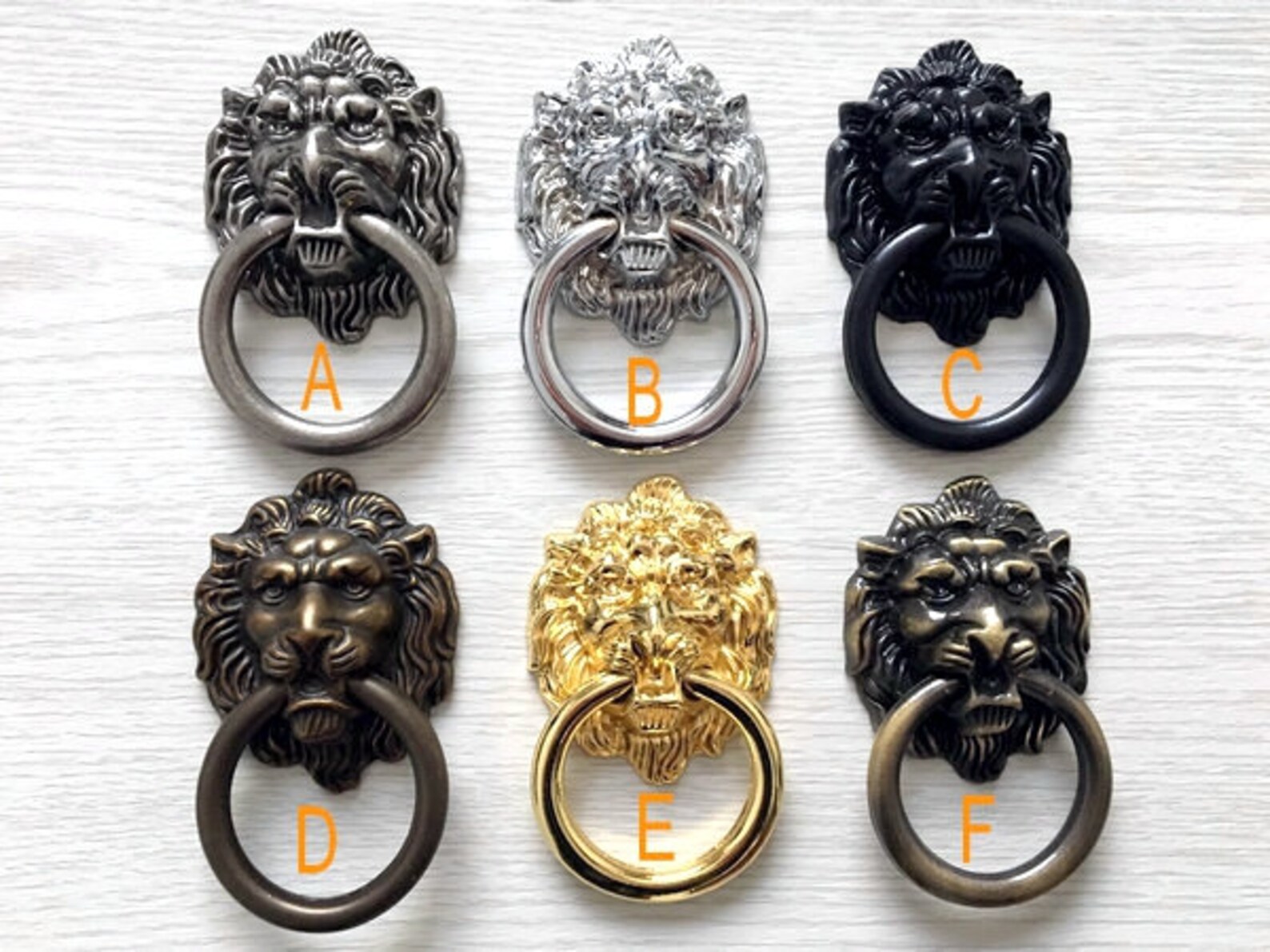 Lion Head Drawer Pull Knobs Dresser Drop Ring Antique Bronze - Etsy
