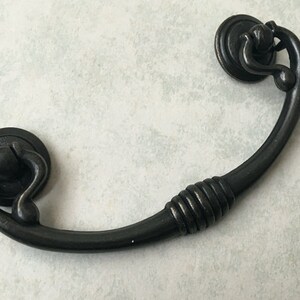 2.5 3.75 Antique Black Bronze Cabinet Door Handle Drop Bail Drawer Pull ...