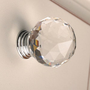 Glass Knobs Clear Crystal Knob Drawer Knobs Dresser Pulls Handles ...