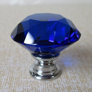Blue Crystal Knob Glass Knobs Dresser Drawer Knobs Pull - Etsy