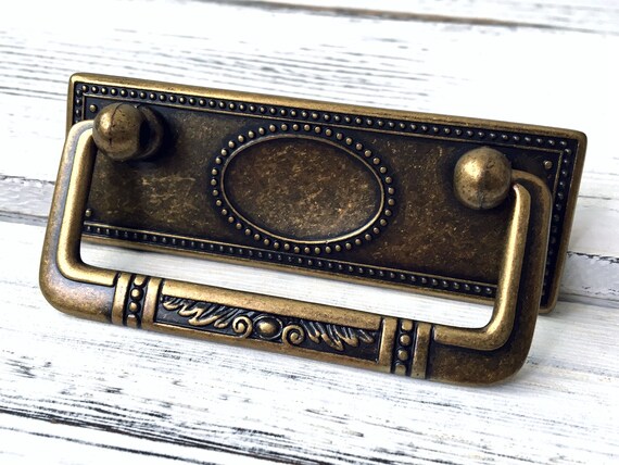 2 5 Vintage Style Drop Bail Dresser Pull Knobs Drawer Etsy