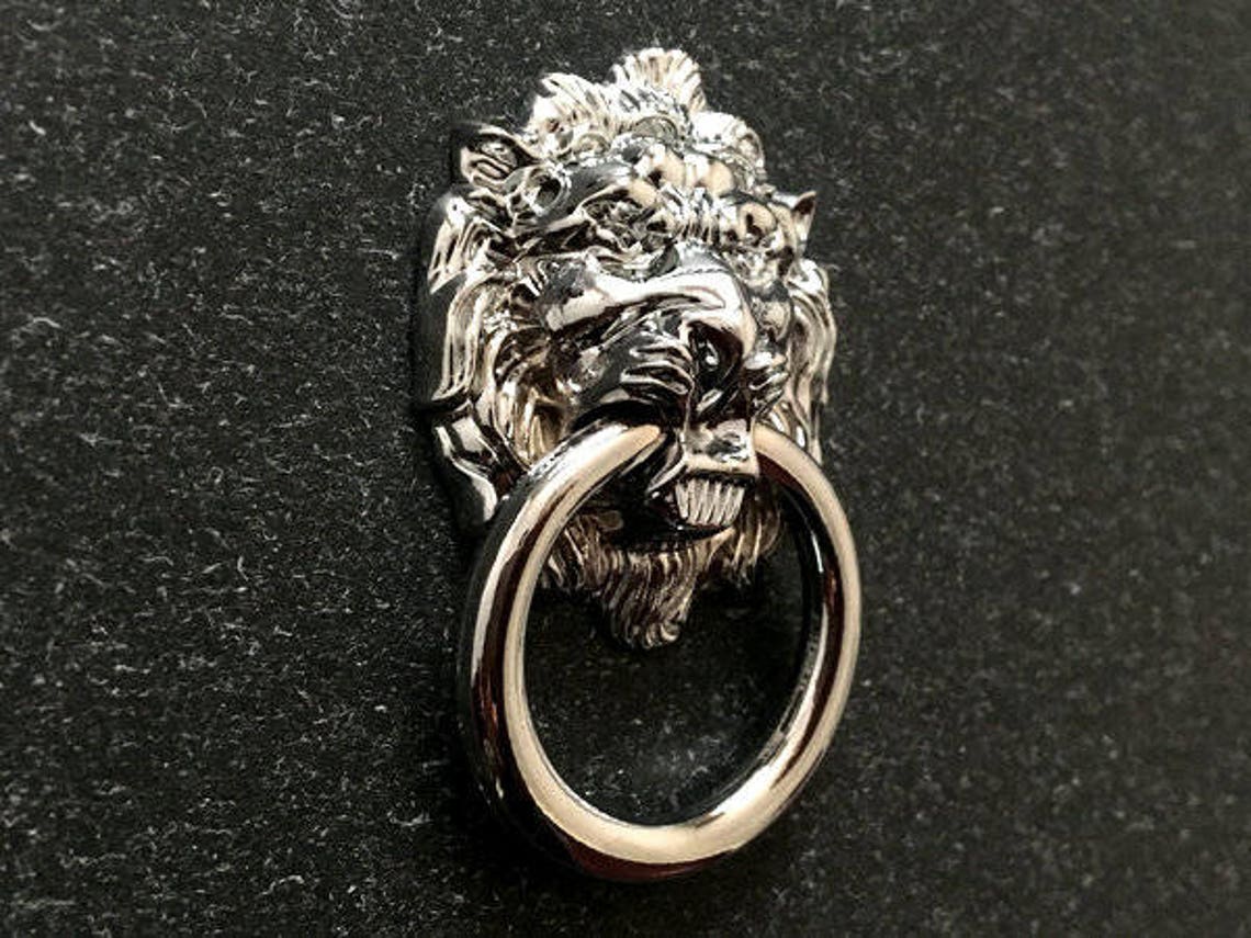 Lion Drawer Pull Knobs Dresser Drop Pulls Rings Shabby Chic | Etsy