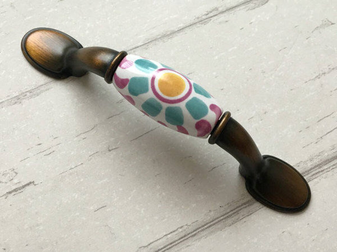 3 3.75 5 Ceramic Cabinet Pull Handle Drawer | Etsy