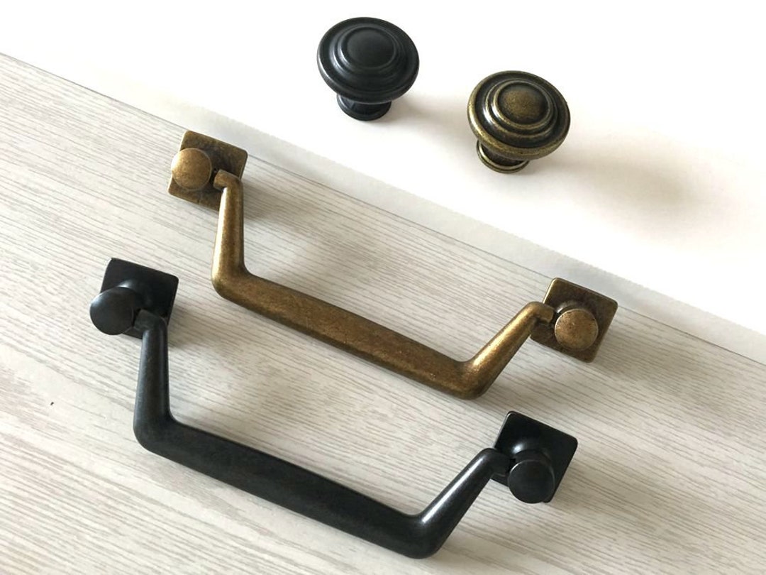 5" Drop Dresser Drawer Knob Swing Pulls Handles Antique Bronze Black ...