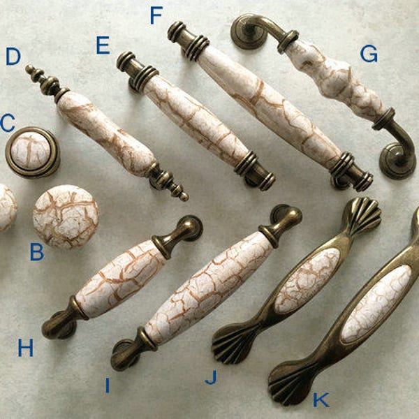 Porcelain Crackle Cabinet Knobs - Etsy