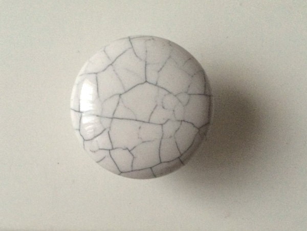 3 White Crackle Kitchen Cabinet Pulls Handles Knob | Etsy