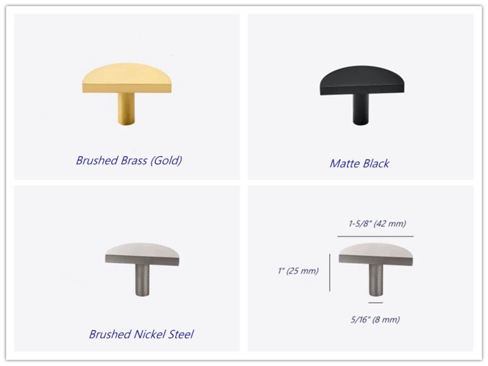 Brass Knob Half Circle Knobs Sector Cabinet Pulls Handles Half - Etsy