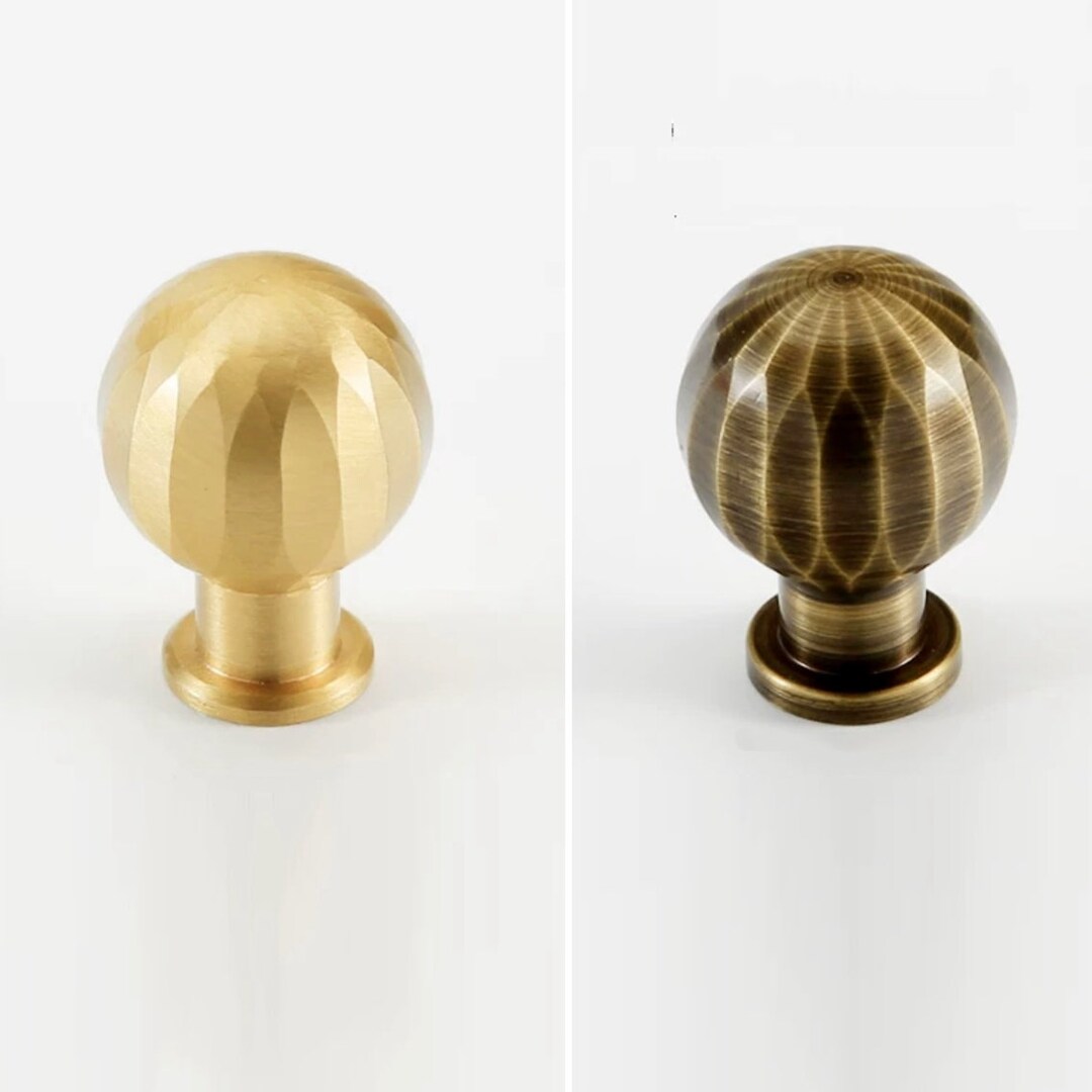 Vintage Style Gold Brass Drawer Knobs Bronze Ball Knobs Dresser Cupboard Pulls Antique Bronze ...