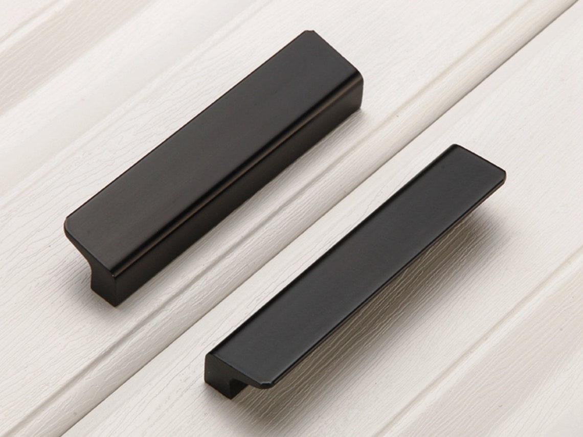 Matte Black Cabinet Pull Handle Drawer Pulls Handles Dresser | Etsy