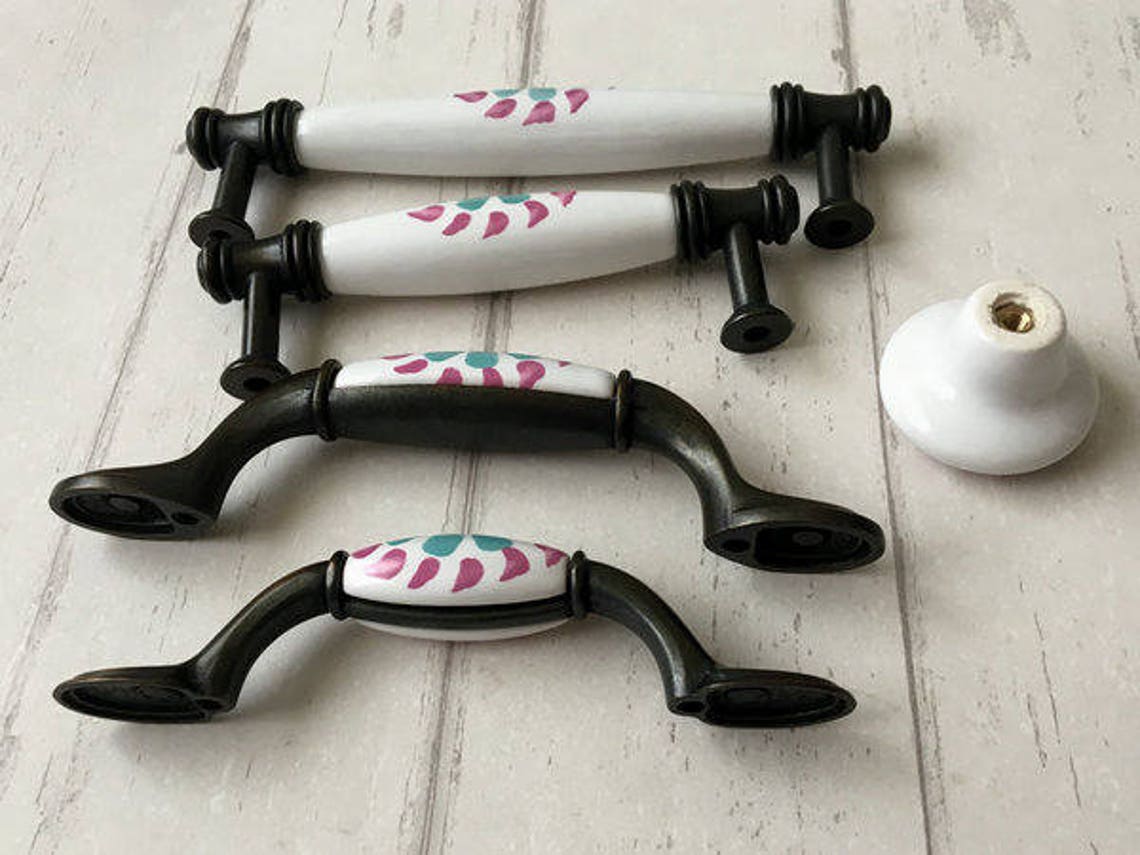 3 3.75 5 Ceramic Cabinet Pull Handle Drawer | Etsy