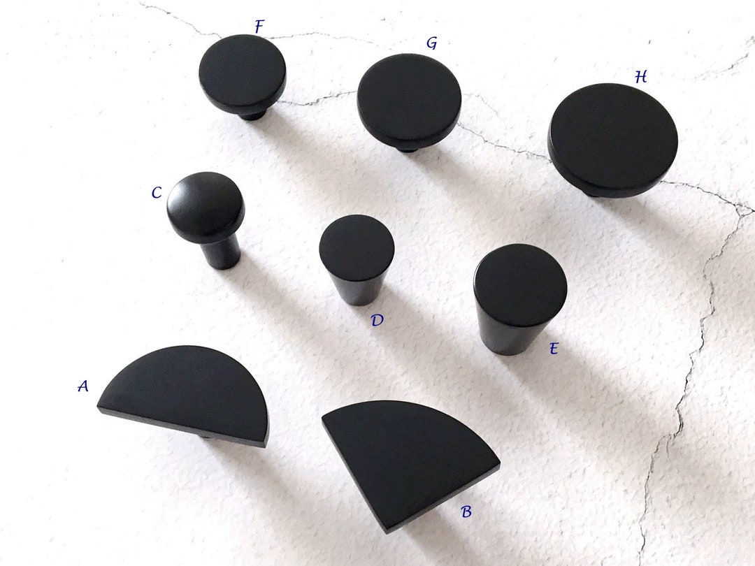 Black Knob Half Moon Knobs Dresser Knob Drawer Pulls Handles Quarter ...