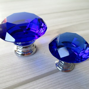 Blue Crystal Knob Glass Knobs Dresser Drawer Knobs Pull - Etsy