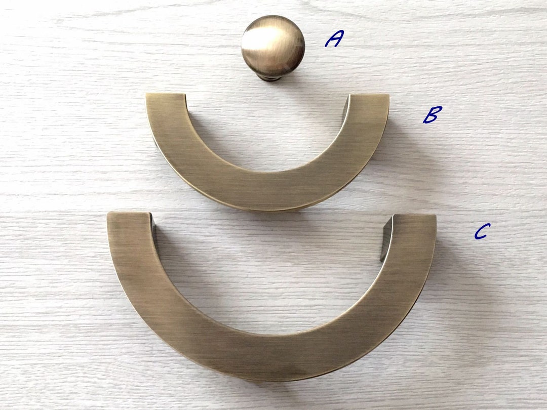 3.75 5 Half Circle Cabinet Pull Handle Brushed Bronze Dresser Knob ...