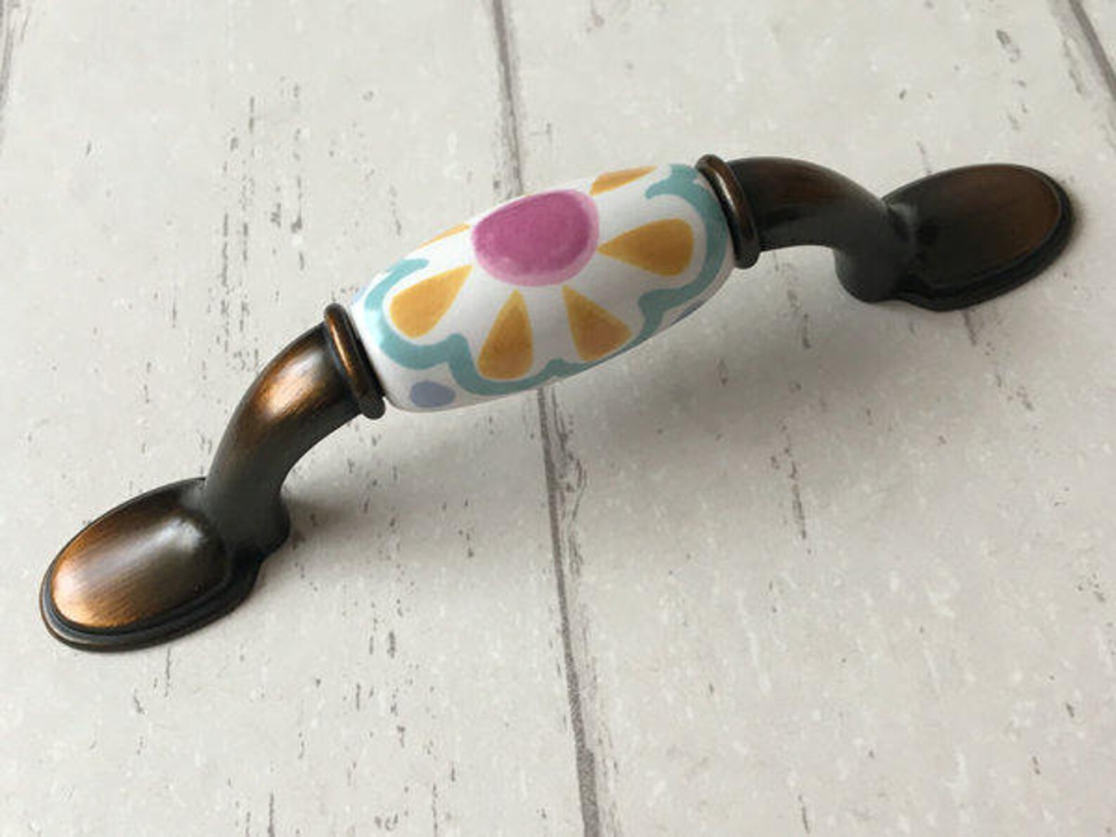 3 3.75 5 Ceramic Drawer Pull Handles Floral | Etsy