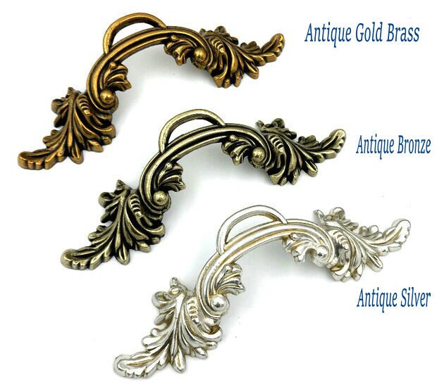 2.5 Shabby Chic Drawer Pull Handles Dresser Pulls Gold | Etsy