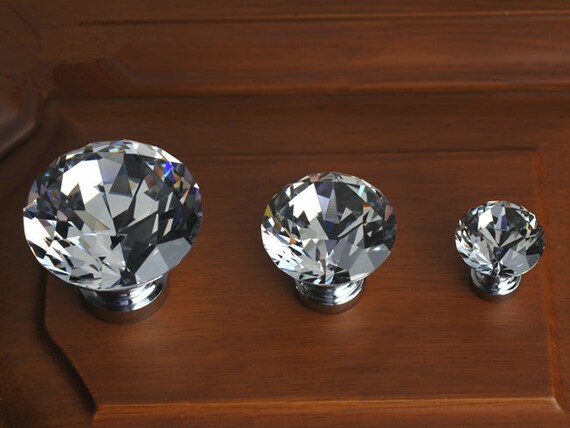Glass Knobs / Clear Crystal Knob / Drawer Knobs / Dresser - Etsy