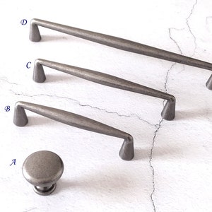 Cabinet Pulls Antique Pewter Cabinet Pull Handles Drawer Pulls Handle Dresser Knob Kitchen Plain ...