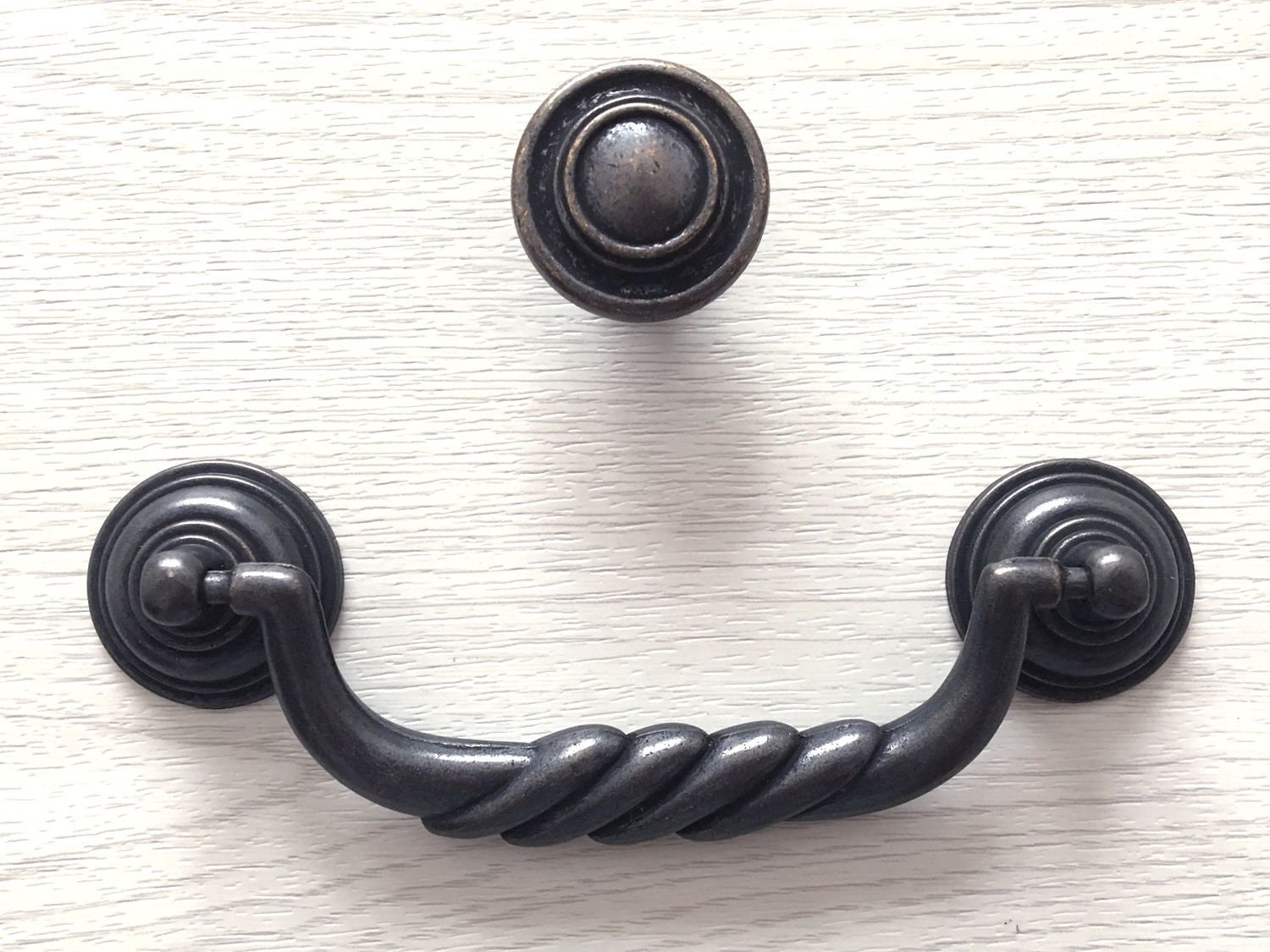 4 1/2 Rustic Drop Bail Drawer Knobs Pulls Handles | Etsy