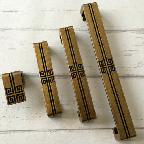 Antique Bronze Asian Cabinet Door Pulls Vintage Kitchen Drawer - Etsy