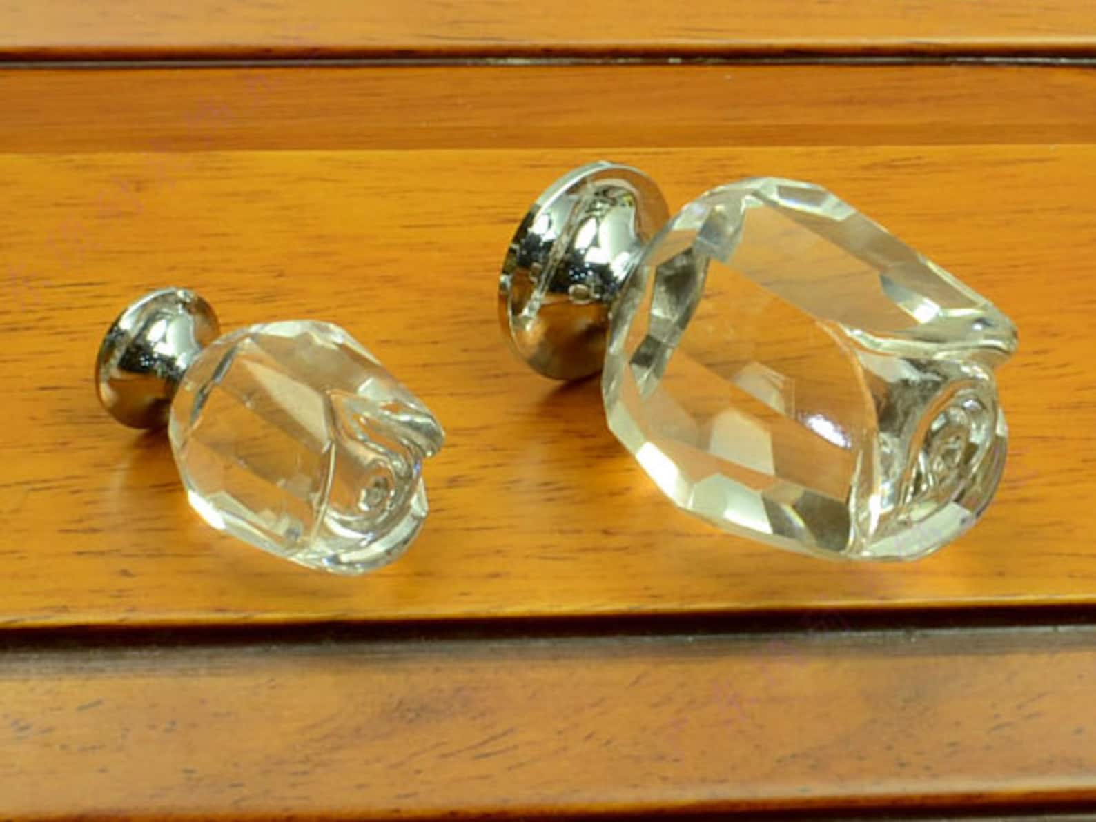 Glass Knobs Dresser Knobs Crystal Knob Drawer Knobs Rose Etsy