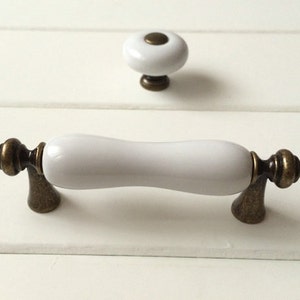 3" White Kitchen Cabinet Pulls Handles Knob Dresser Pulls Drawer Pull ...
